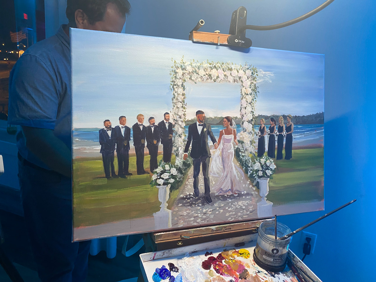 Live Wedding Painting: Wedding Ceremony of Jess and Jared at Newport ...