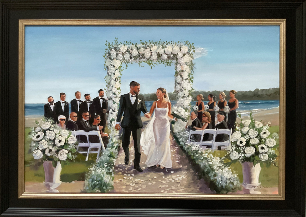 Live Wedding Painting: Wedding Ceremony of Jess and Jared at Newport ...