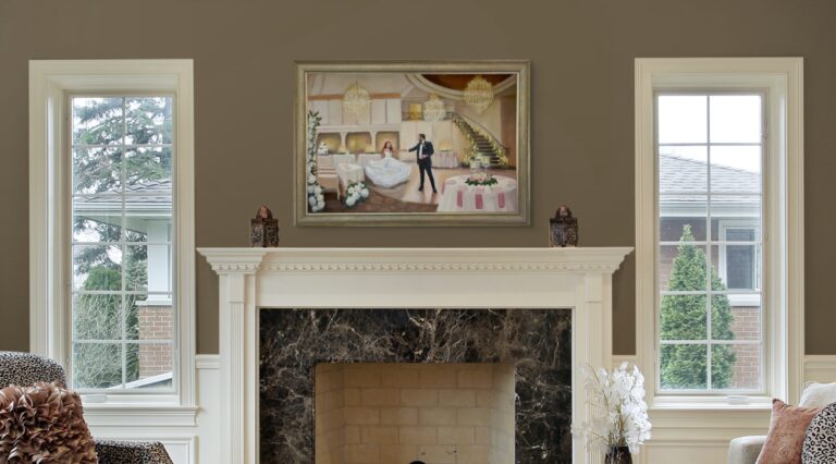 Painting a Romantic First Dance -Live Wedding Painting - Linda S Marino Art