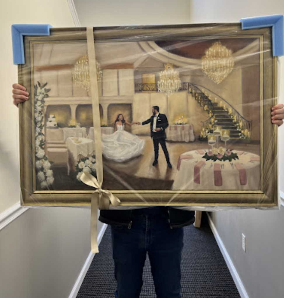 Painting a Romantic First Dance -Live Wedding Painting - Linda S Marino Art