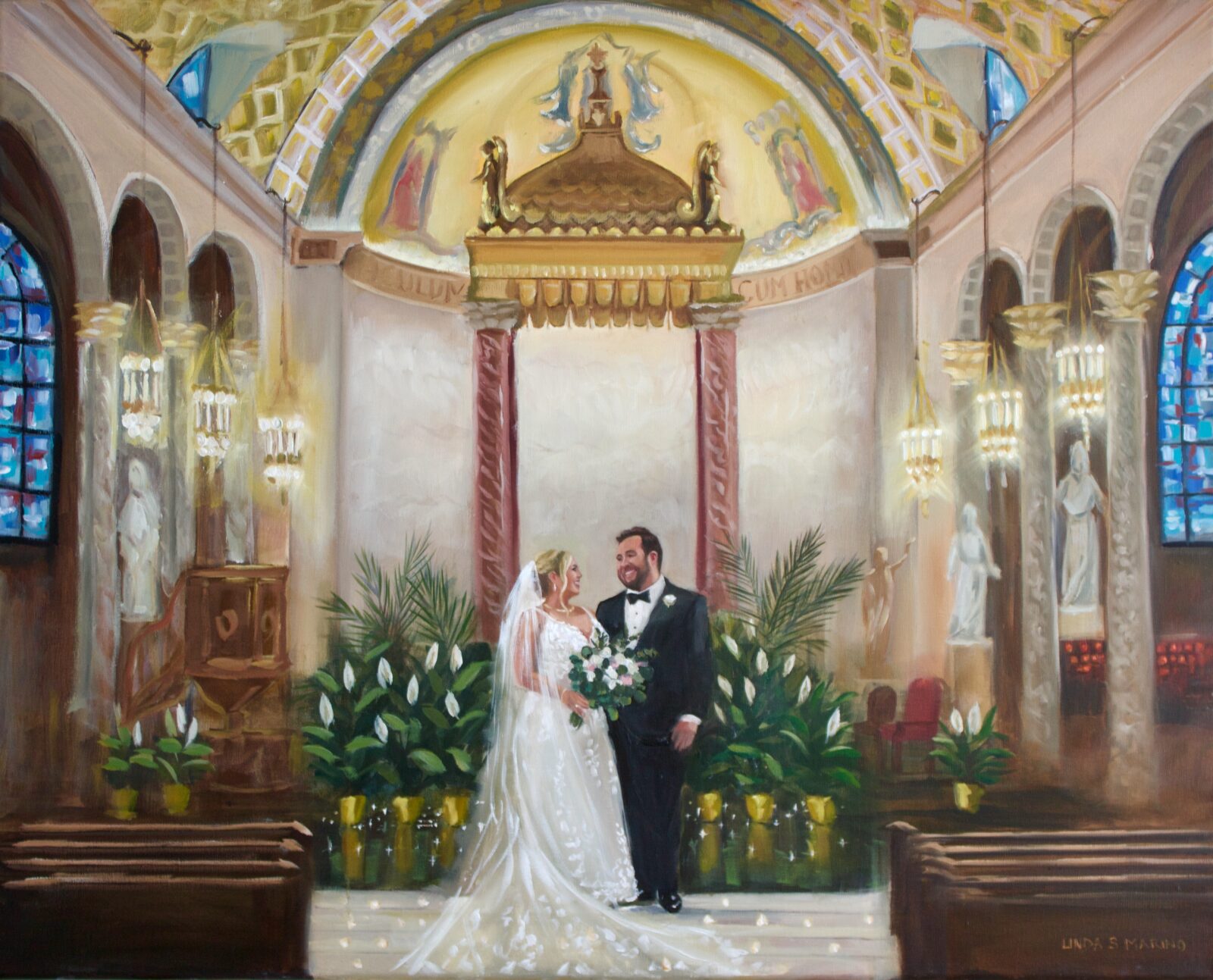 Live Wedding Painting at the Basilica of the Immaculate Conception | A ...